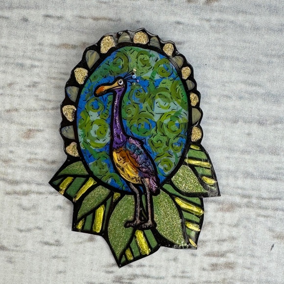 Crestfallen Mermaid | Jewelry | Pin Up Kevin Painted Stained Glass ...